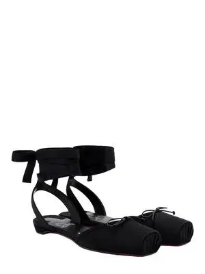 CHRISTIAN LOUBOUTIN Christian Louboutin Cassia Satin Flats Black