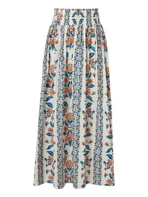 MONTCE Floral Cotton Maxi Skirt - Multicoloured