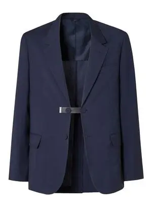 Fendi Wool Canvas Single-breasted Blazer - Blue