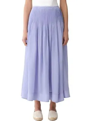 Lafayette 148 New York Hand-pintucked Voile Maxi Skirt - Catmint