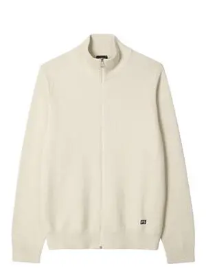 Paul Smith Textured Cotton Zip Cardigan - White