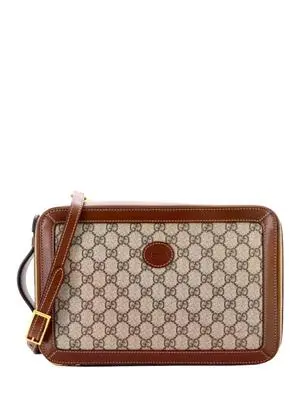 Gucci Azalea Box Shoulder Bag Gg Coated Canvas - Brown