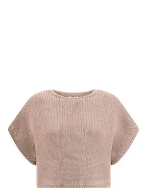 Alaïa Chunky Knit Sweater With Wing Sleeves - Pink