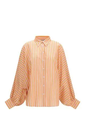SOSUE Antonia Voile Striped Shirt - Orange