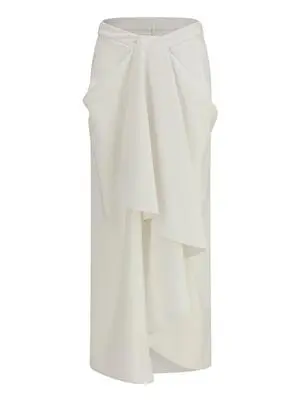 Givenchy Long Draped Wool And Mohair Skirt - White