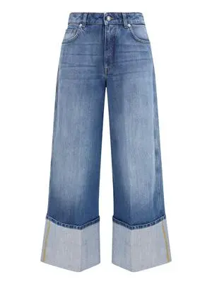 Givenchy Wide-leg Jeans With Turn-up Hems - Blue