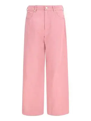 'S MAXMARA S Maxmara Cotton And Linen Blend Straight Leg Trousers - Pink