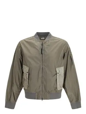 C.P. COMPANY Bi-tm Mixed Lens Bomber Jacket - Green