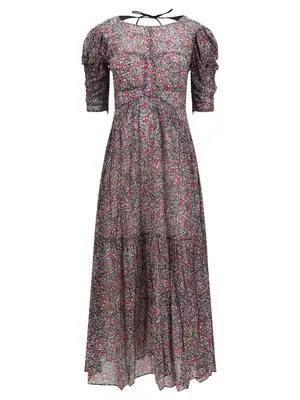 MARANT ETOILE Marant Étoile Sichellia Floral Print Puff Sleeve Maxi Dress - Purple