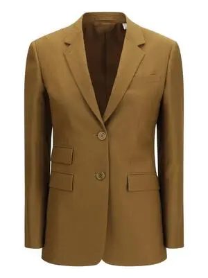Burberry Wool And Mohair Blazer With Notched Lapel - Multicolour