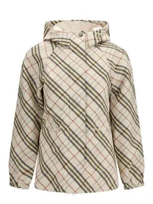 Burberry Reversible Check Hooded Jacket - Beige