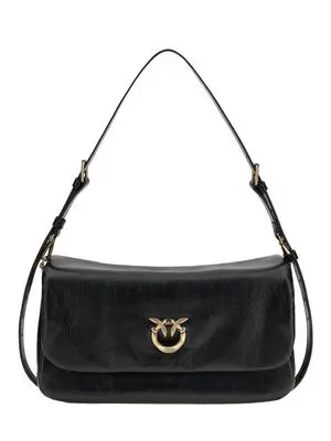Pinko Love Click Soft Horizontal Shoulder Bag - Black