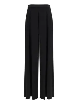 Max Mara Viscose Technical Jersey Wide-leg Pants - Black