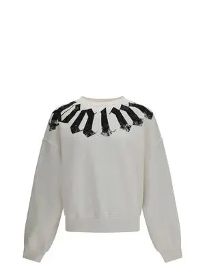 Palm Angels Big Neck Logo Sweatshirt - White