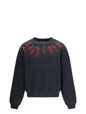 Palm Angels Big Neck Logo Sweatshirt - Black