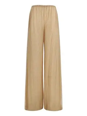 Ermanno Scervino Tulle Wide Leg Pants With Rhinestones - Pink