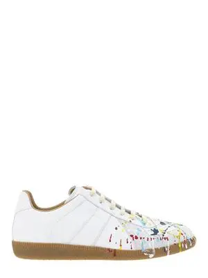 MARGIELA Maison Leather Sneakers With Painted Toe - White