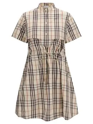Burberry Cotton Check Dress - Beige