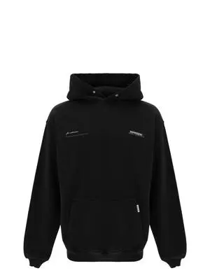 REPRESENT Cotton Hoodie With Monogram Detail - Black