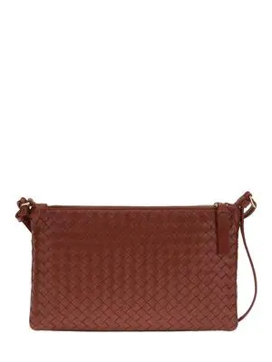 Bottega Veneta Intrecciato Woven Shoulder Bag - Red
