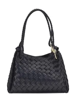 Bottega Veneta BOTTEGA VENETA Intrecciato Leather Shoulder Bag Black