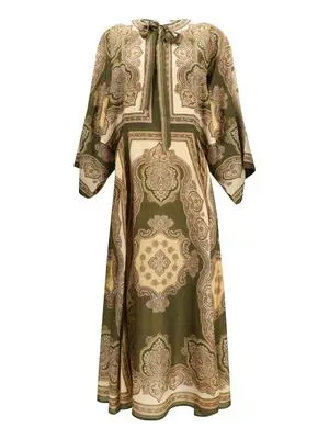 Zimmermann Mahon Tunic Dress Paisley Print Silk Habotai - Multicolour