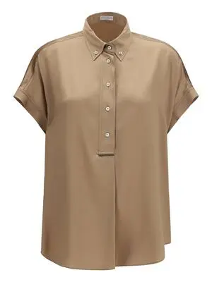 BRUNELLO CUCINELLI BRUNELLO CUCINELLI Silk Shirt With Jewel Embellishment