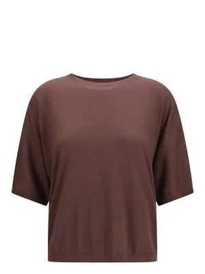Brunello Cucinelli Short Sleeve Cashmere And Silk Sweater - Purple