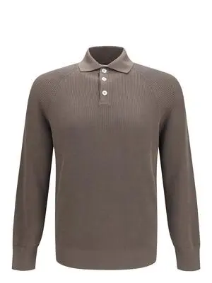 BRUNELLO CUCINELLI Long-sleeve Knit Polo Shirt