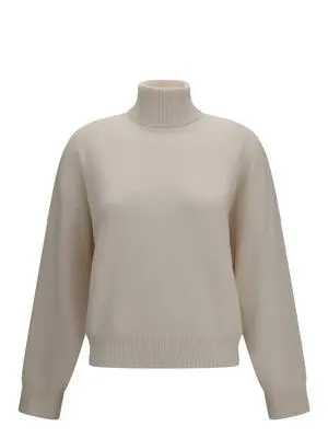 Brunello Cucinelli Cashmere Turtleneck Sweater - Cream
