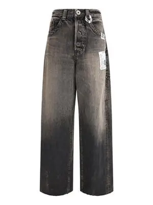 Mihara Yasuhiro Wide Leg Denim Jeans - Black
