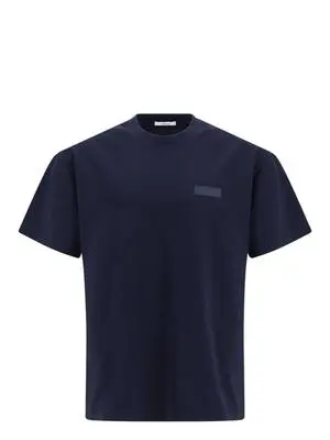 Givenchy Cotton T-hirt With Logo Patch - Blue