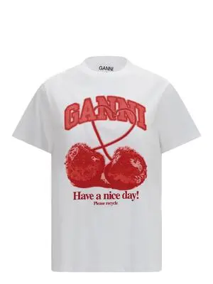GANNI Graphic Cherry T-shirt - White