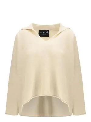 ALANUI ALANUI Ribbed Polo Sweater With 3/4 Sleeves