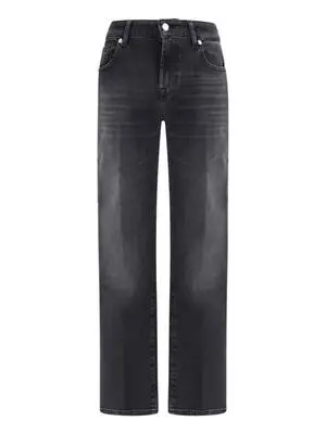 7FOR 7 For All Mankind Calie Straight Ankle Jeans - Black