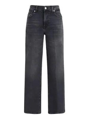 7FOR 7 For All Mankind Stovepipe Straight Jeans - Black