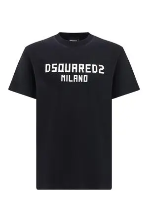 Dsquared2 T-shirt With " Miano" Ogo Printed Mae - Black