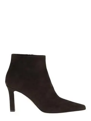 THE ROW Squared Toe Nappa Leather Ankle Boots - Brown