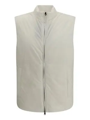 Herno Sleeveless Vest With Zip-up Front - Cream