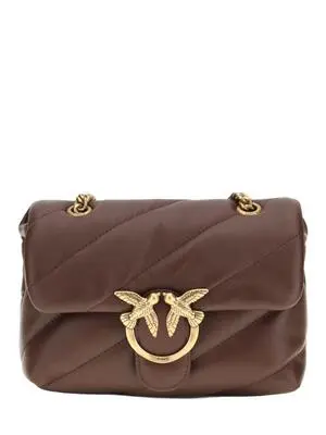 Pinko Love Mini Puff Leather Shoulder Bag - Brown
