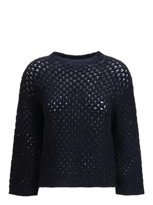 Fabiana Filippi Platinum Yarn Jumper With Micro Sequins - Black