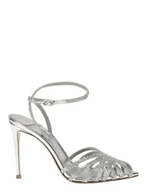 LE SILLA Embrace Divina Crystal Embellished Stiletto Sandals - Silver