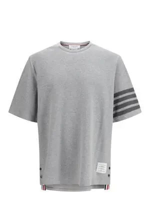 Thom Browne Textured Cotton Piqué T-shirt - Grey