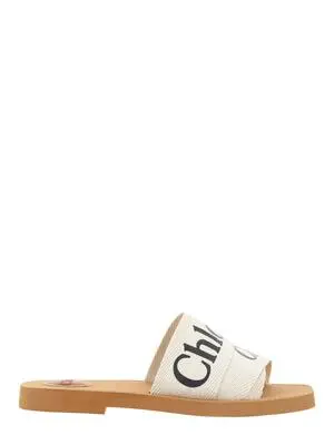 Chloé Woody Flat Sandals - White