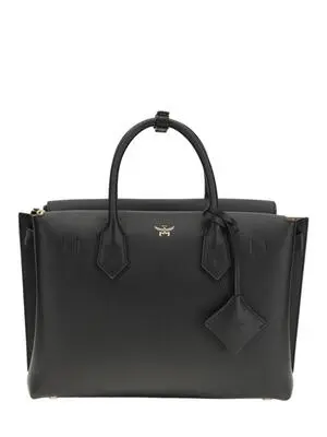 Mcm Milla Handbag In Grained Leather - Black