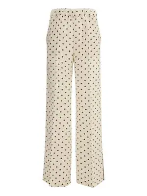 P.a.r.o.s.h Polka Dot Wide Leg Pants - Cream