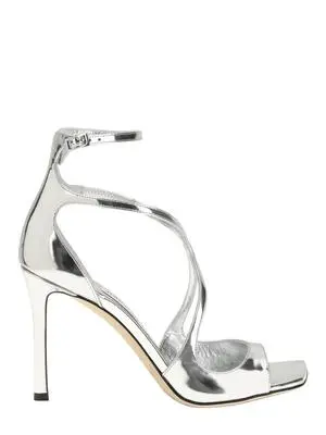 JIMMY CHOO Azia Patent Leather Sandals - Silver