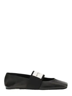 Givenchy Leather Sliced Square Ballerinas - Black