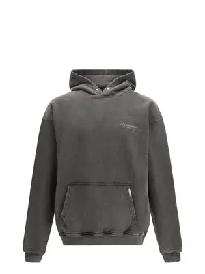 REPRESENT Cotton Hooded Sweatshirt With Monogram And Graphic Print - Grey