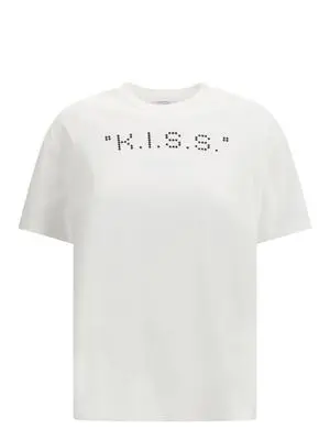 Off-White Kiss" Graphic Print Cotton T-shirt - White
